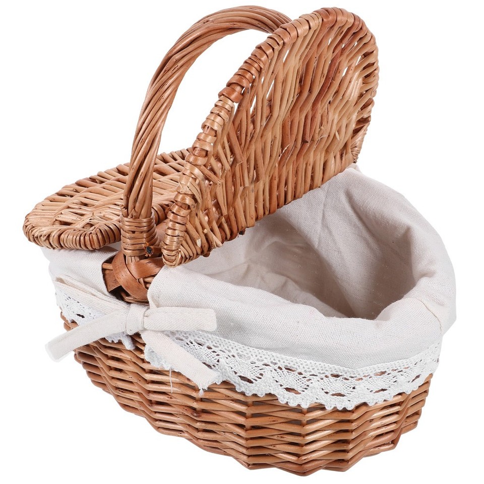 Portable Fruit Basket Multi-function Snack Container Picnic Wicker ...