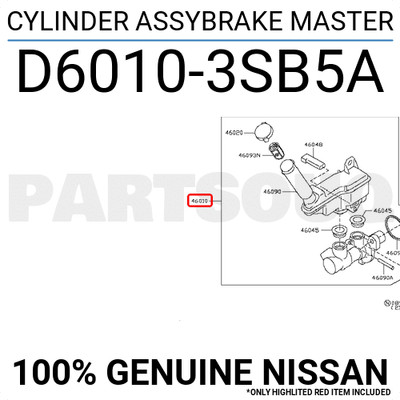 D60103SB5A Genuine Nissan CYLINDER ASSYBRAKE MASTER D6010-3SB5A | eBay
