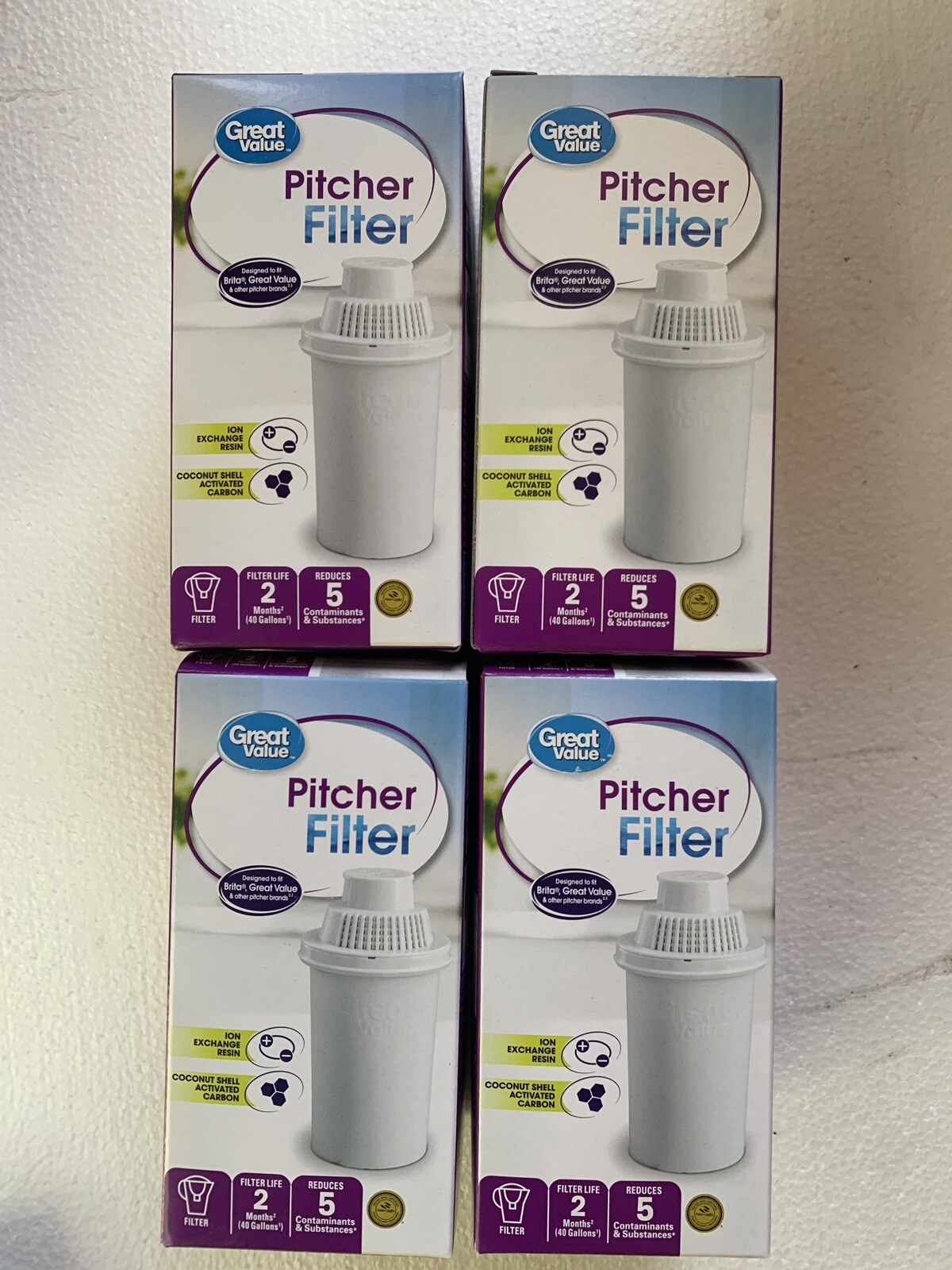 Lot Of 4 Great Value Water Filter Pitcher Cartridge Brand New | eBay