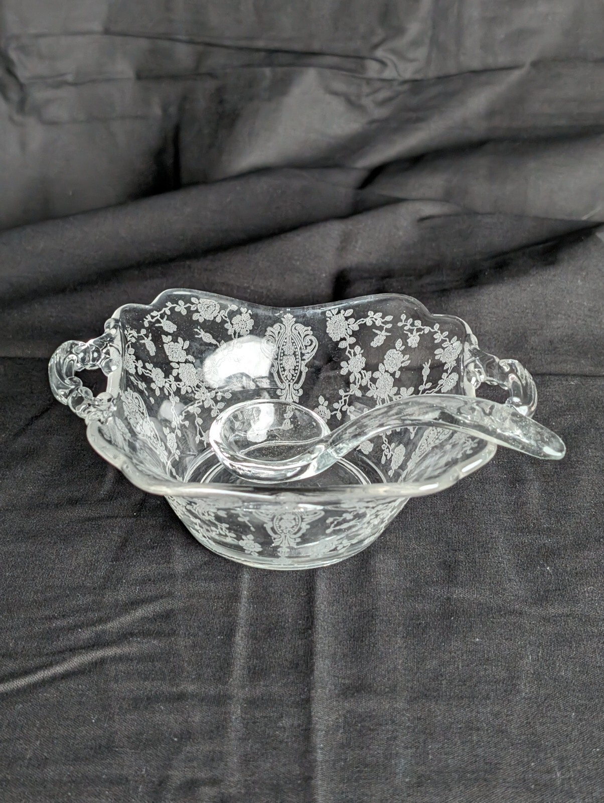 Vintage Cambridge Rose Point Crystal Glassware & Serving - Set of 35 ...