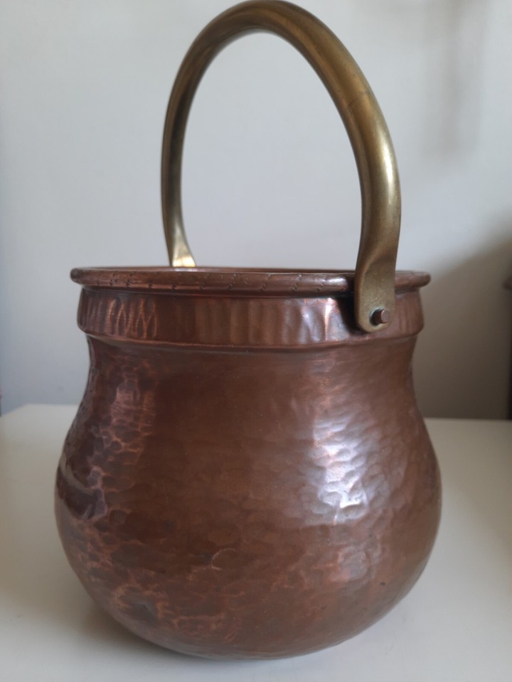 ANTIQUE HANDMADE COPPER CAULDRON DINANDER VERITABL 51 UNIQUE PIECE OLD ...