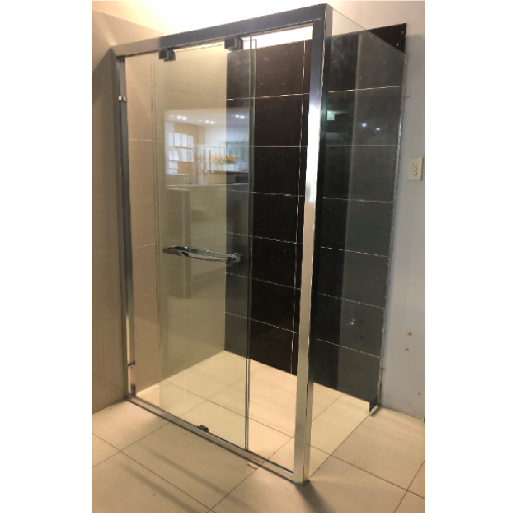 1100-1610mm Square Corner Sliding Door Semi-Frameless Shower Screen ...