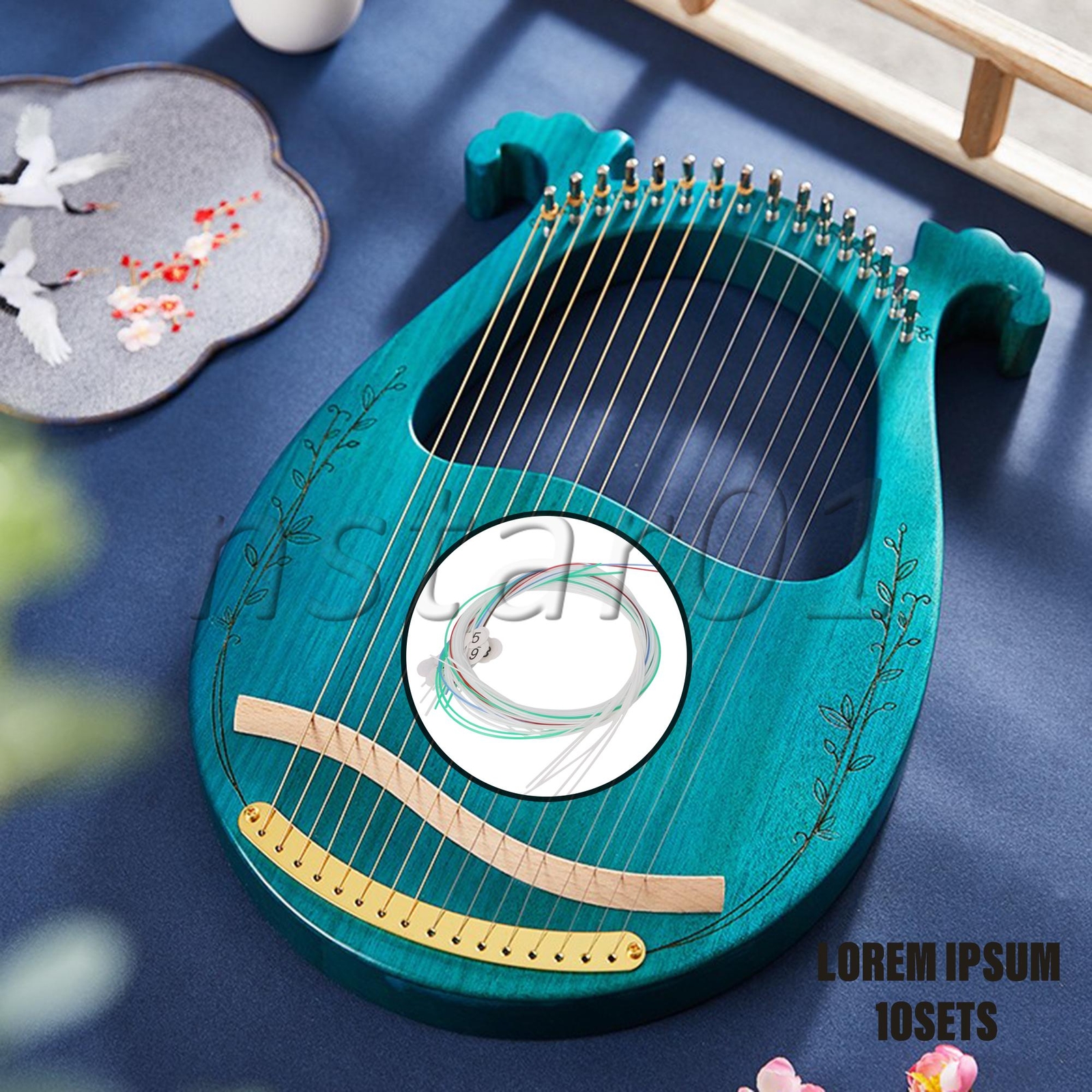 Nylon Replacement 16 Strings Kits 24.41-31.5inch for Lyre Harp Repair ...