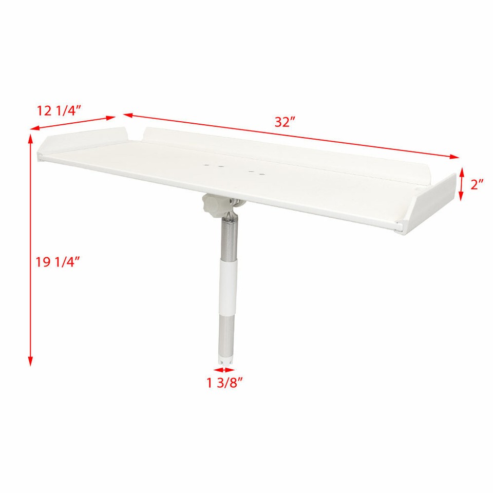 Taco Boat Adjustable Filet Table P01-2132W | Gunnel Mount 32 Inch Poly ...