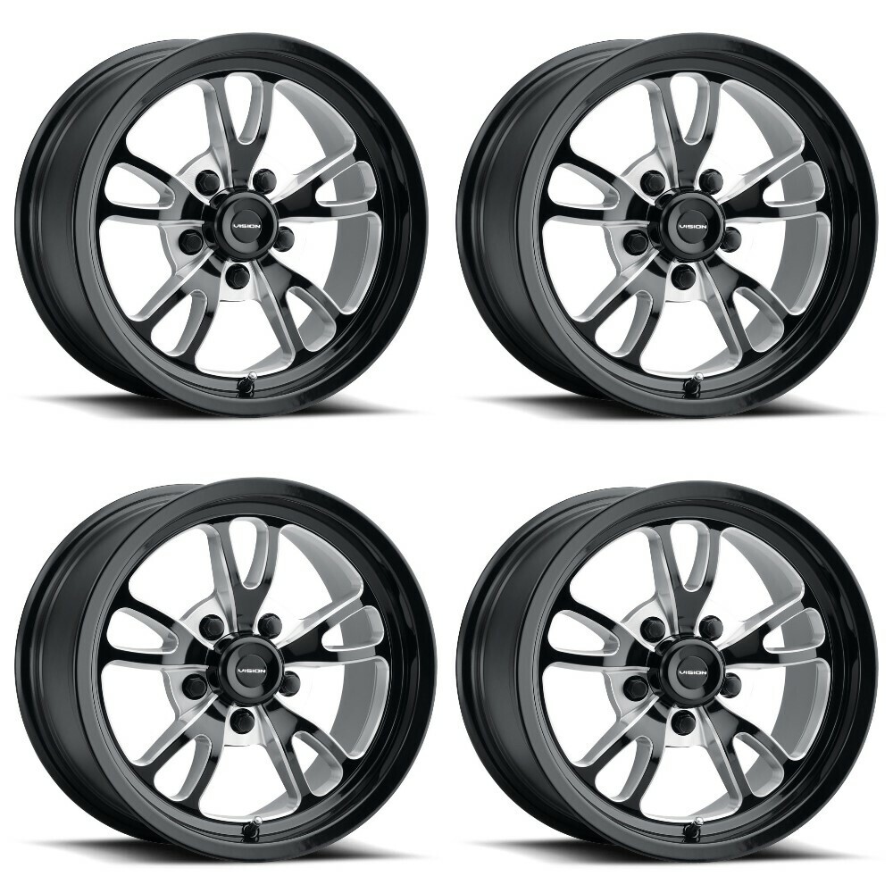 Set 4 17" Vision American Muscle 149 Patriot Black Milled 5x4.75 Wheels ...