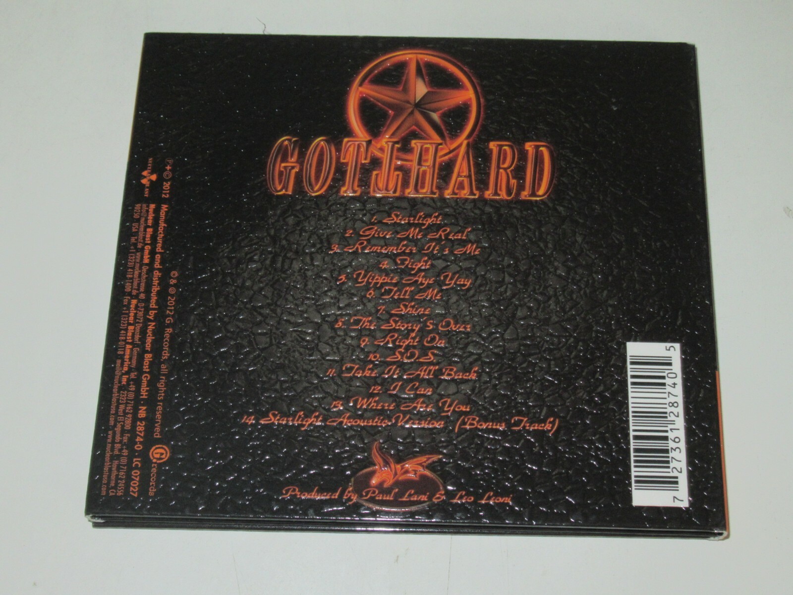 Gotthard ‎– Firebirth /Nuclear Blast ‎– 27361 28740 CD ALBUM Digipak ...
