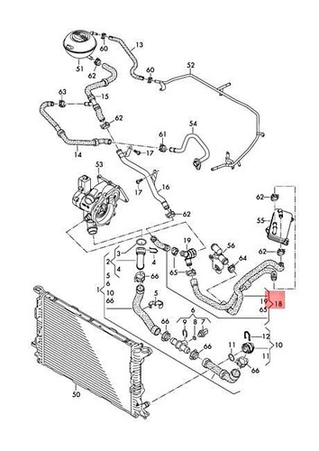 NEW AUDI Q3 84G 8UG COOLANT HOSE WITH QUICK RELEASE COUPLING 5N0122086D ...