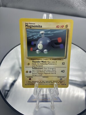 Pokémon BASE Unlimited MAGNEMITE 53/102 Card NEAR MINT | eBay