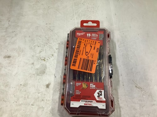 Milwaukee SHOCKWAVE Impact Duty RED HELIX 15 Pc Drill Bit Set PACKOUT ...