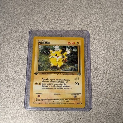 1999 Pokémon W Stamp 1st Edition Pikachu 60/64 Jungle Set WOTC Gold ...
