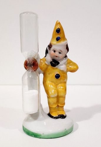 Vintage Made in Japan - Egg Timer with Clown Doll Figurine Hand Painted ...