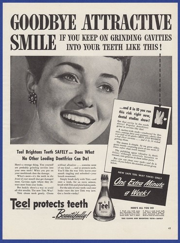 Vintage 1944 TEEL Liquid Dentifrice Toothpaste RARE Art Decor Print Ad ...