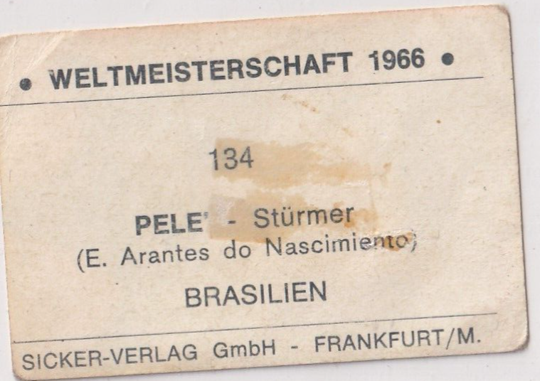 1966 Sicker Publishing Football Card No. 134 Pele 8 | eBay