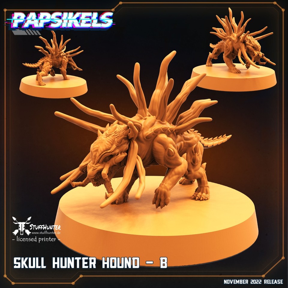 Skull Hunter Hounds (3) - Papsikels - Predator Ripiano Tavolo Wargaming ...