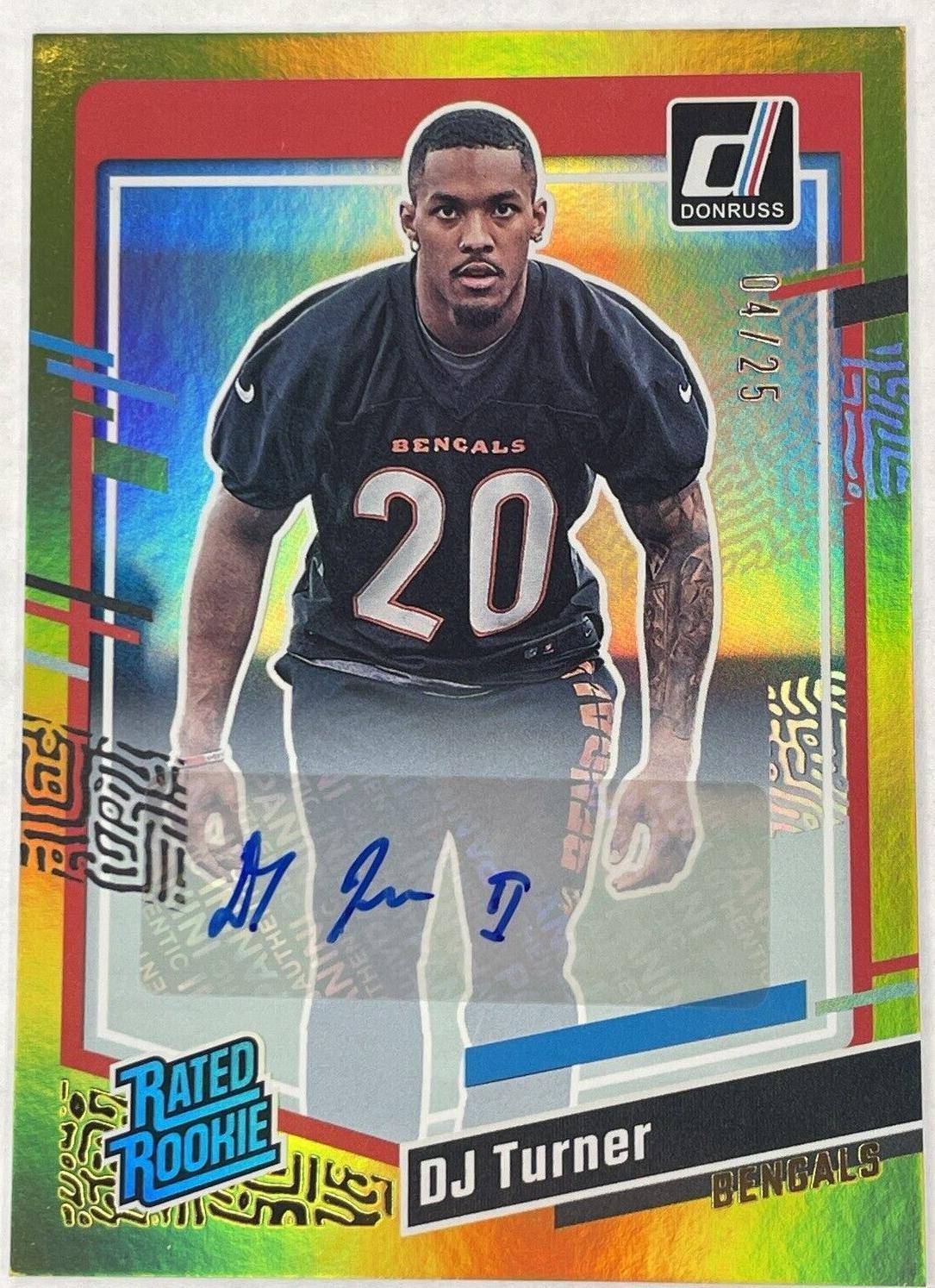 2023 Panini Donruss - Rated Rookie DJ Turner #319 Gold Autographs /25 ...