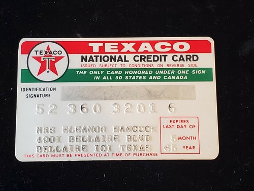 TEXACO National Credit Card ~ exp. 1965~ our cb223 | eBay