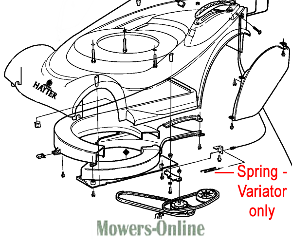 Hayter Harrier 41 48 56 Lawnmower Spring - Variator HY412004 Toro 02656 ...
