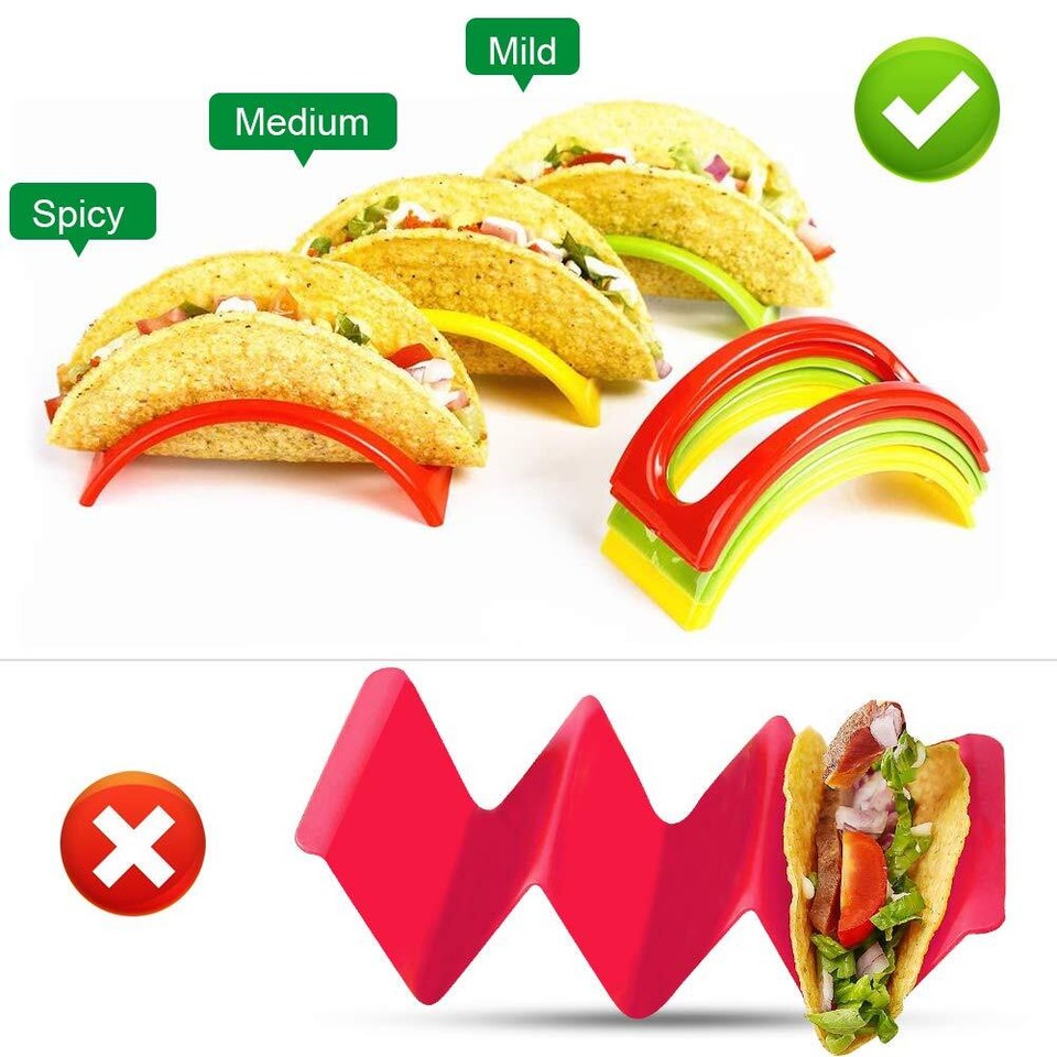 18Pcs Individual Taco Holder Stand Colorful Taco Stands for Soft Hard ...