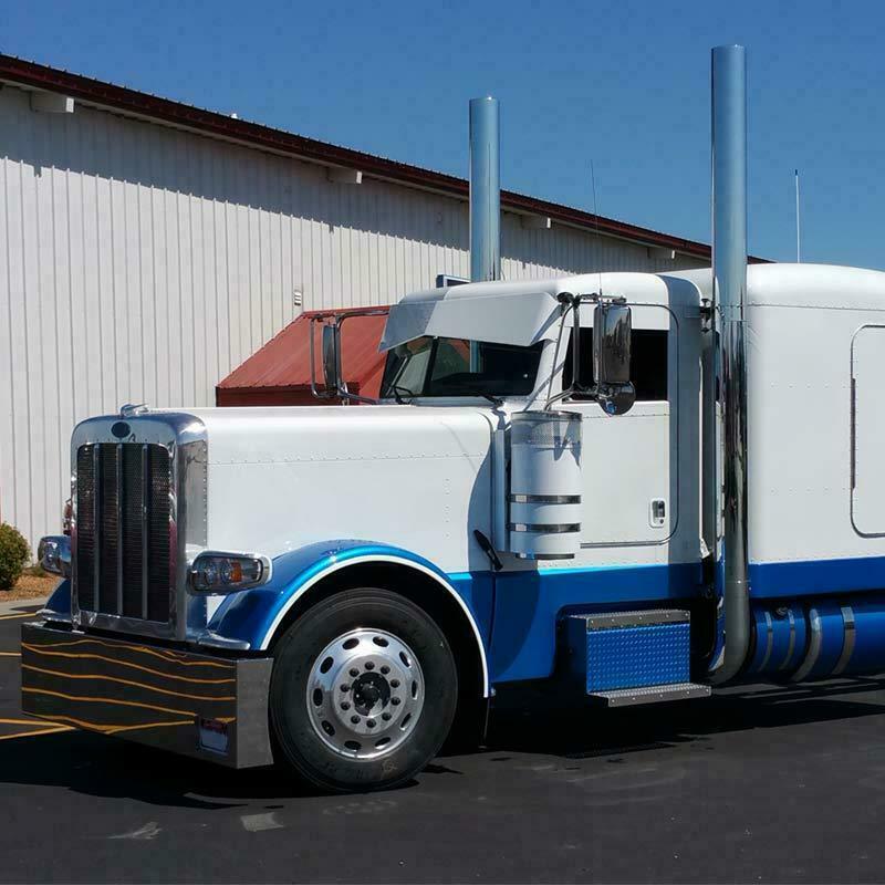Peterbilt 379 Flat Top Tip Pickett Elbow Exhaust Stack Set Chromed - 25 ...