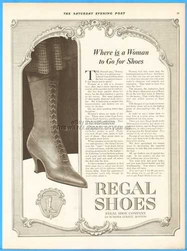 1916 Regal Shoes 268 Summer St Boston MA Women's Boot Fashion Vintage ...