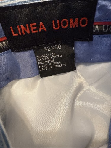 Linea Uomo Pants Men's Blue Pinstripe Seersucker Trousers Size 42X30 | eBay