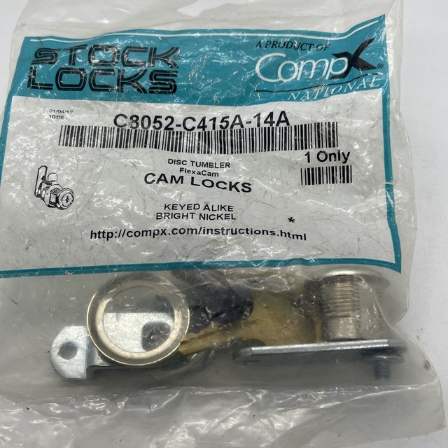 CompX National C8052-c415a-14a Disc Tumbler Cam Lock Nickel Key C415a ...