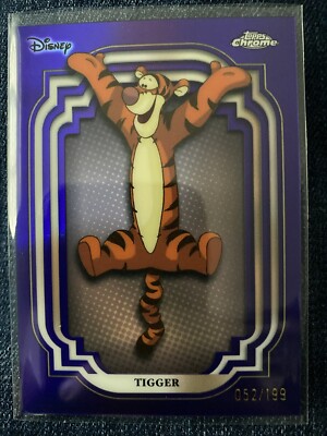 2024 Topps Chrome Disney Tigger #125 Purple Holo Refractor /199 Pooh 🔥💎 ...