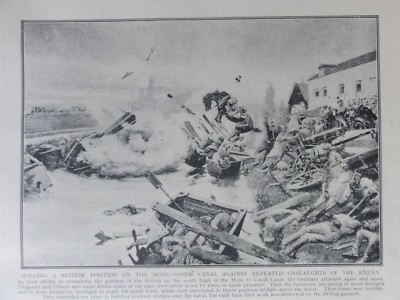 WW1 BRITISH POSITION ON THE MONS - CONDE CANAL The Great War Original ...