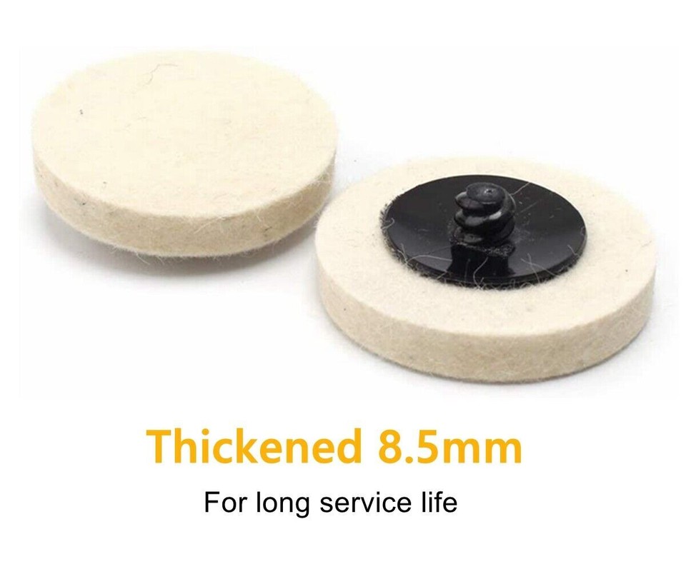 10PCS 2 inch Wool Buffing Polishing Pad Roll Lock Sanding Disc Die ...