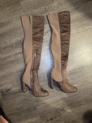womens boots knee-high size 11 color brown suede boots 4 inch inches | eBay
