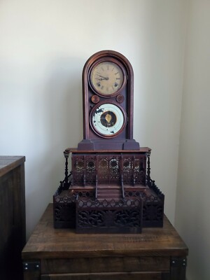 Antique Ingraham Scroll Saw Fretwork 8 Day Dome Mantel Clock | eBay