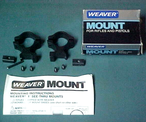 Weaver 1" Rifle Scope Rings ~ See-Thru Mount ~ 49513 w/Original Box ...