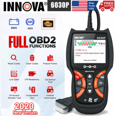 INNOVA 6030P OBD2 Scanner ABS Battery Test Code Reader Car Diagnostic ...