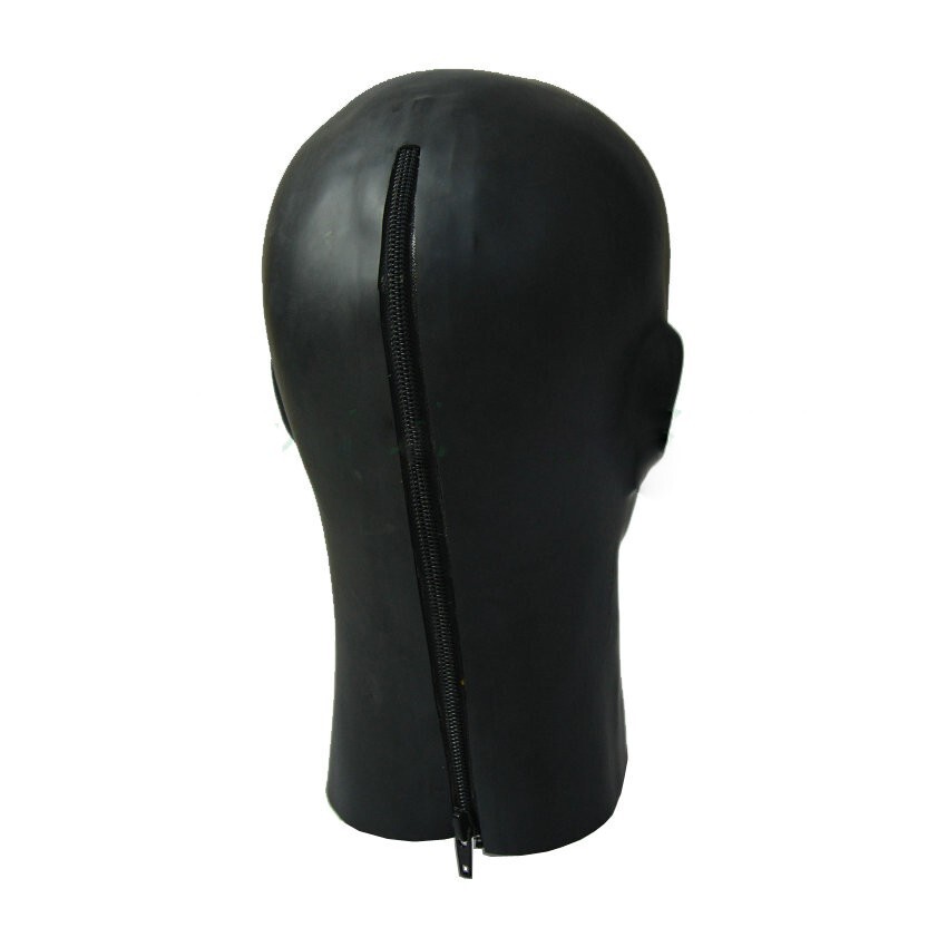 Latex Mask with 15cm Red Teeth Gag Nose Tube 1.0mm Thick Hood fit 59 ...