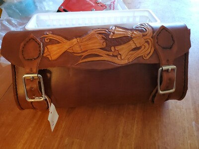 Chopper Bikers Handtooled USA Made Leather Tool Roll Bag | eBay