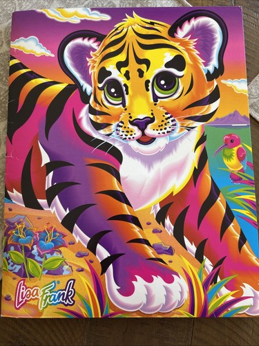 Lisa Frank Forrest Tiger Folder 3 Ring 2 Pocket Unpunched 2000 Unused ...