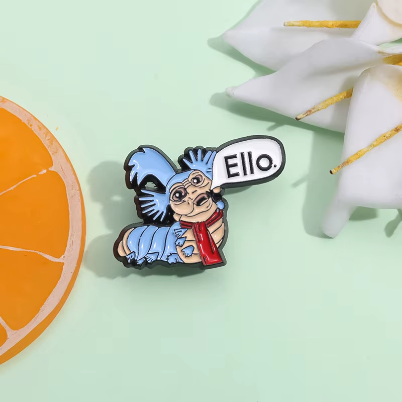 Cartoon Adventure Brooch Enamel Pin Labyrinth Ello Worm Movie Anime ...