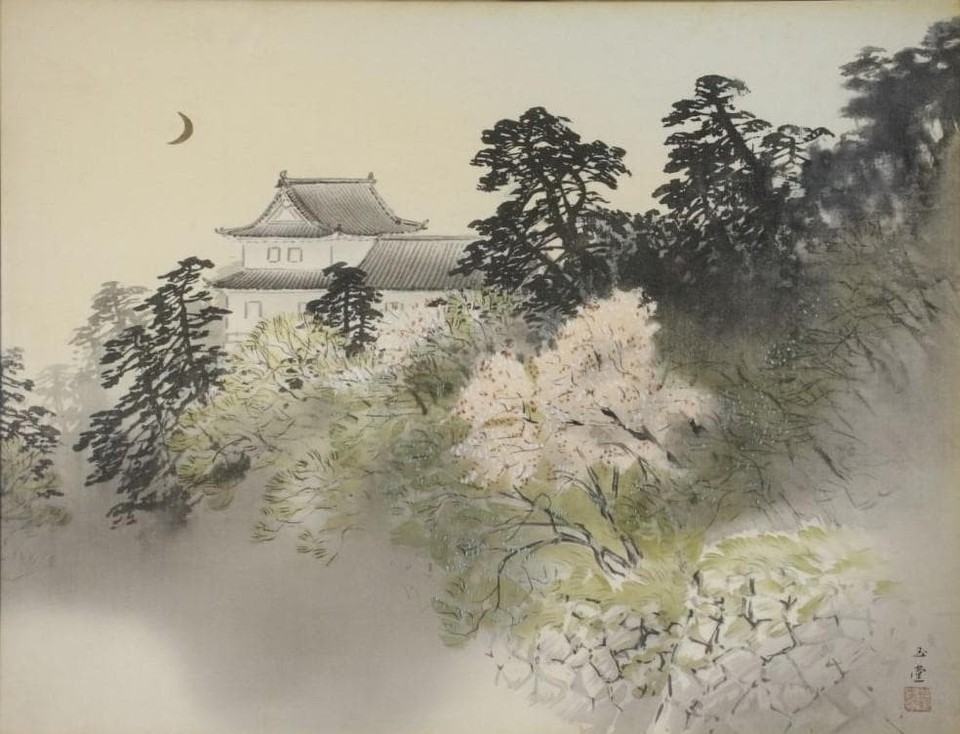 Shipping included Craft painting Printed painting Kawai Gyokudo Old ...