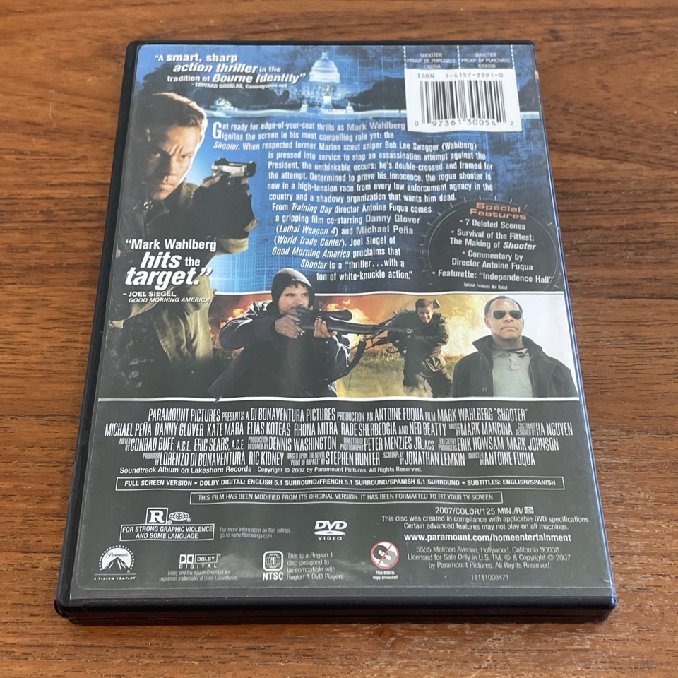 Shooter (DVD, 2007, Full Frame) - Good - Buy 1, Get 2 50% Off ...