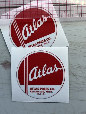 Atlas Press Co. Kalamazoo Reproduction Tool Lathe Decals 1 3/4” Set Of ...