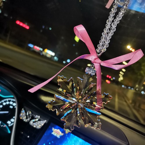 Snowflake Flake Car Rearview Mirror Hanging Ornaments Accessories ...