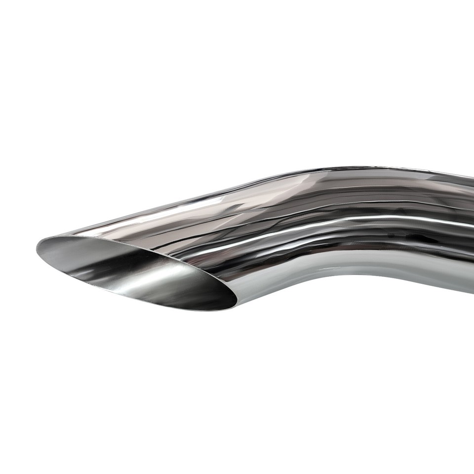 5" OD x 24" inch Chrome Bull Horn Stack Pipe Exhaust Tube Semi Truck ...