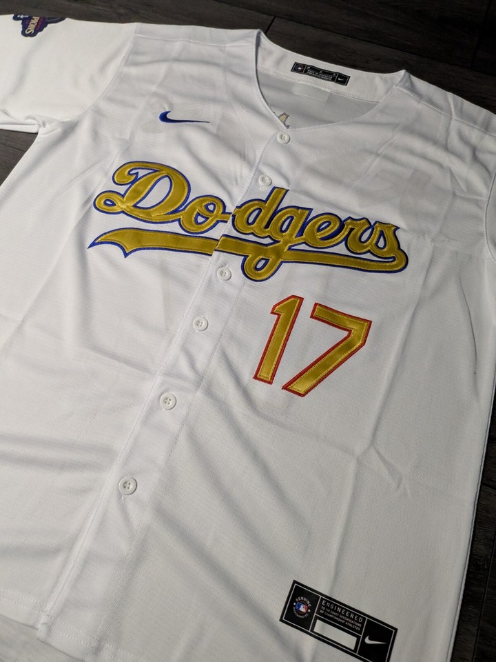 Shohei Ohtani 17 Los Angeles Dodger GOLD 2024 World Series Kanji Jersey ...
