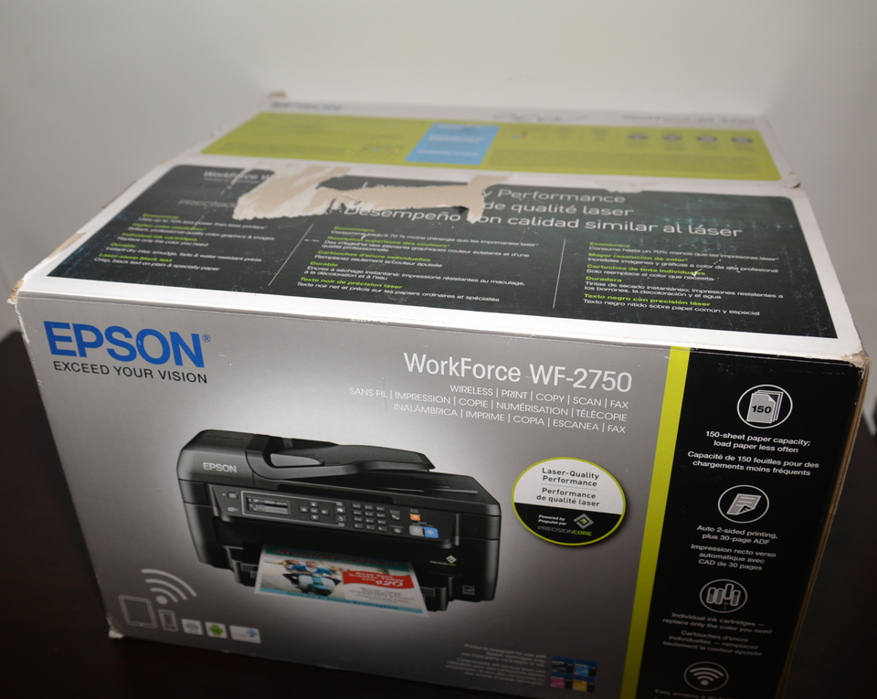 Epson Workforce WF-2750 Wireless All-In-One InkJet Printer | Color ...