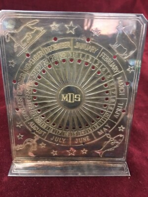 Oneida Silverplate Perpetual Calendar Zodiac Astrological MDS monogram ...