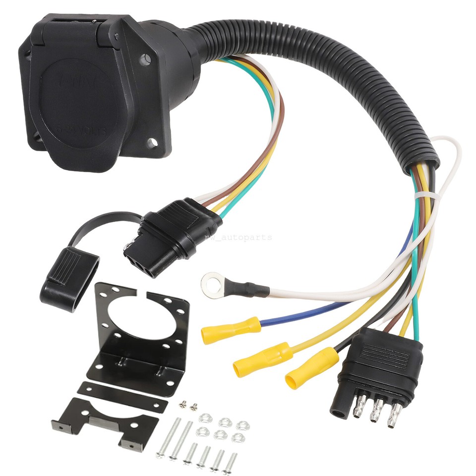 For Chevy Silverado Trailer Wire Harness Connector 4-Pin & 7-Way Dual ...