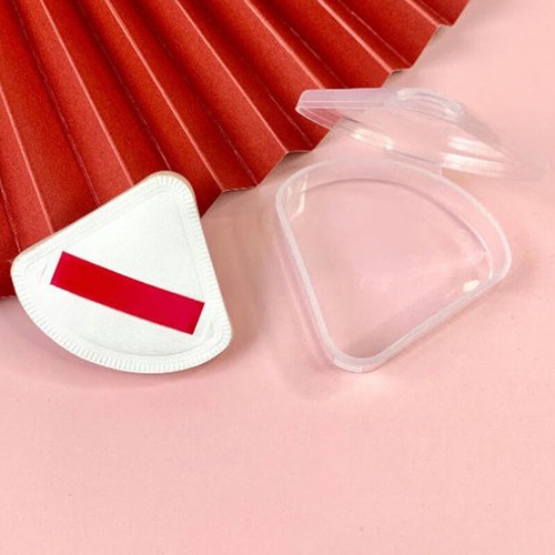 Portable Triangle Sponge Transparent Cosmetic Bag Makeup Puff Box ...