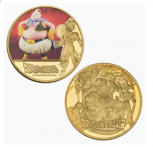 NEW Dragon Ball Z 1 pcs Gold Challenge Coins Majin Buu With Plastic ...