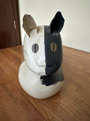 Vintage Hand Carved Wooden Cat Decoy By Charles Spiron Hand Painted 21 ...