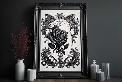 Gothic print , wall. Black Rose Poster Unframed A4 print, print | eBay UK